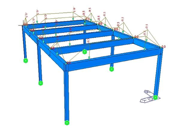 [midas Gen Basic Tutorial] 3-D Simple 2-Bay Frame